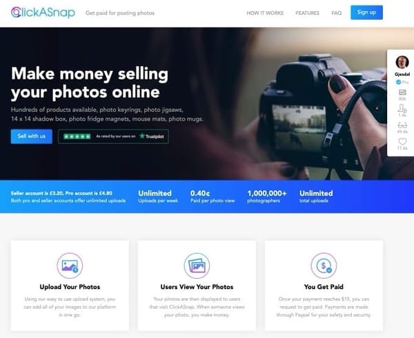 ClickASnap: Descubra Como Ela Paga por Visualizações